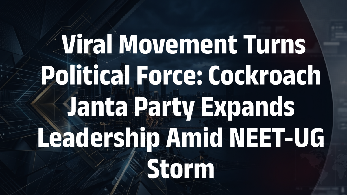 Cockroach Janta Party Names Three Spokespersons in Push to Reshape ...